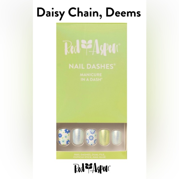 Red Aspen | Makeup | Red Aspen Nail Dashes Daisy Chain Designblue Green ...